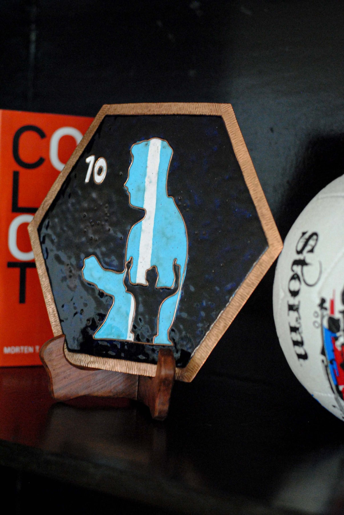 Handcrafted Copper Enamel Messi Wall Plate-(Size-10 inch) – ekibeki